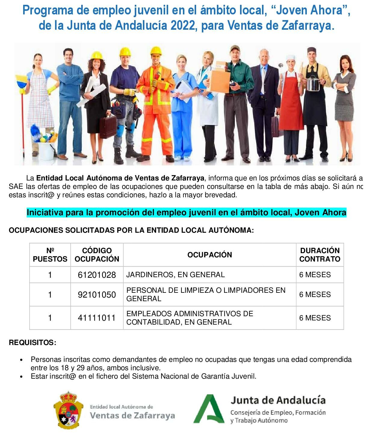 - Programa de empleo juvenil en el ámbito local, "Joven Ahora" de la ...